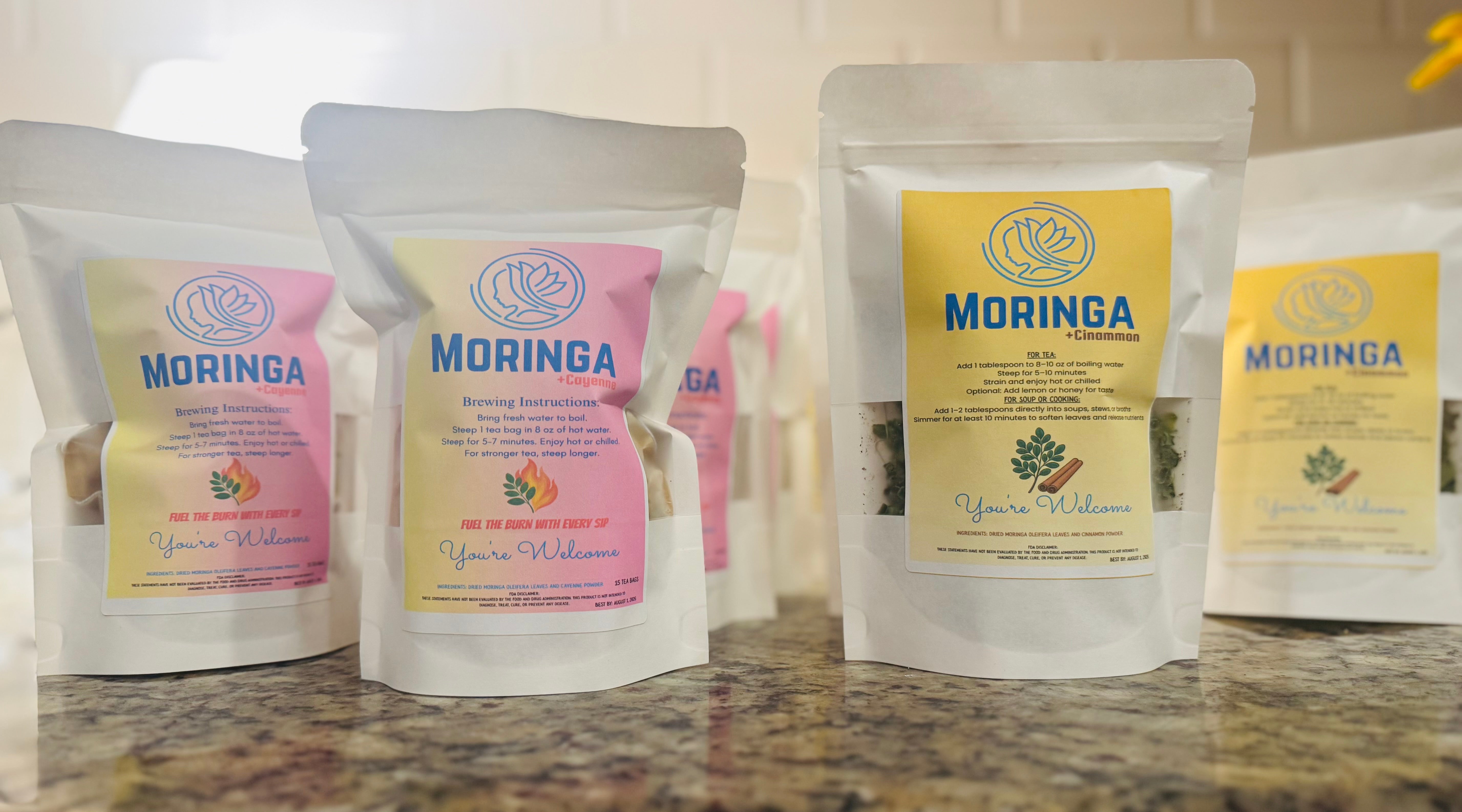 Moringa Tea Bags with cayenne - 15 individual premade tea bags( Pre Or ...